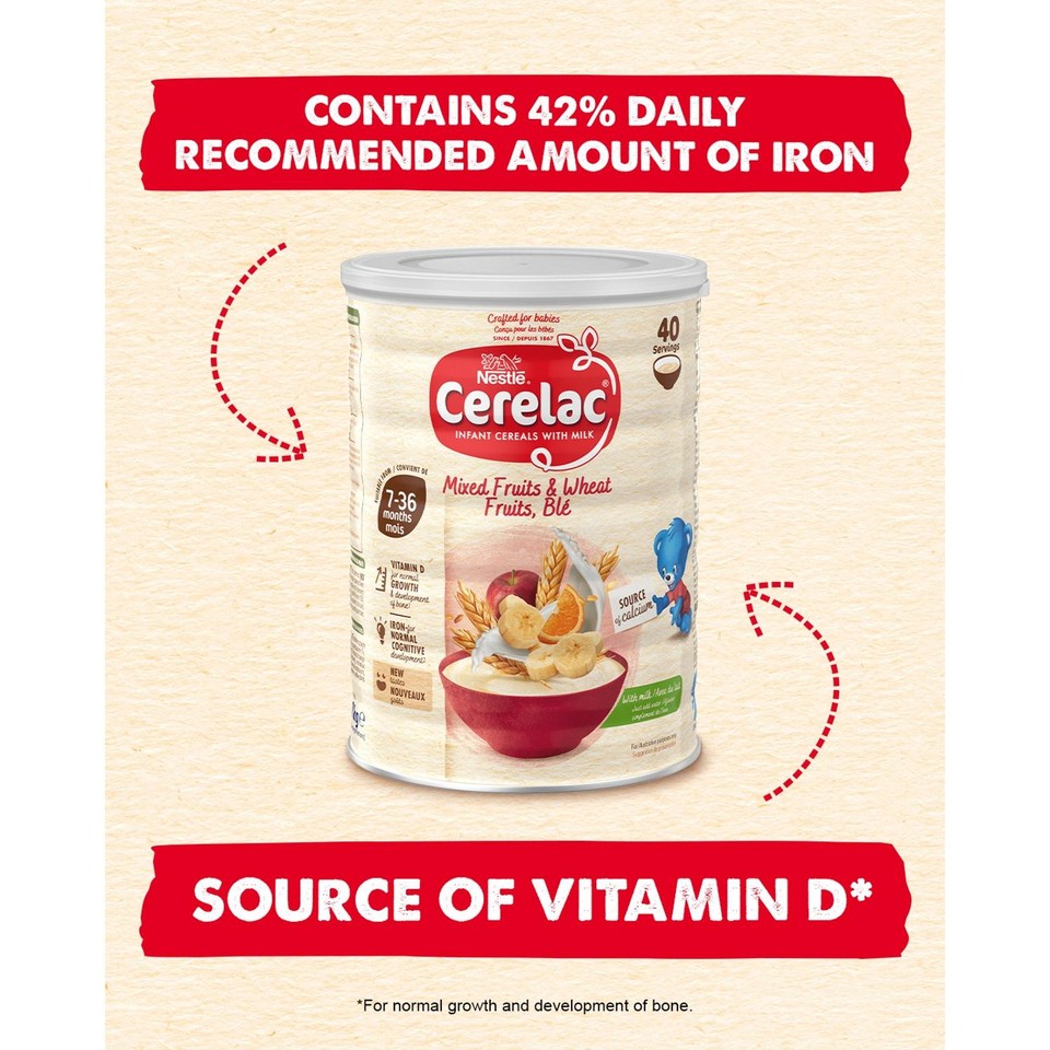 Cerelac Infant Cereals With Milk Mixed Fruits & Wheat 7+ Months 1kg ...