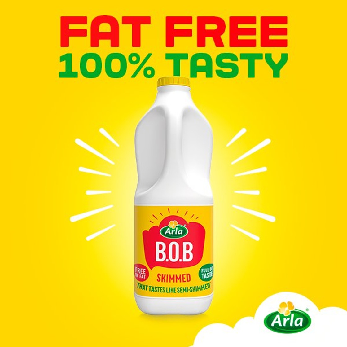 Arla BOB Skimmed Milk Tastes like Semi Skimmed 2L - Morrisons Online ...