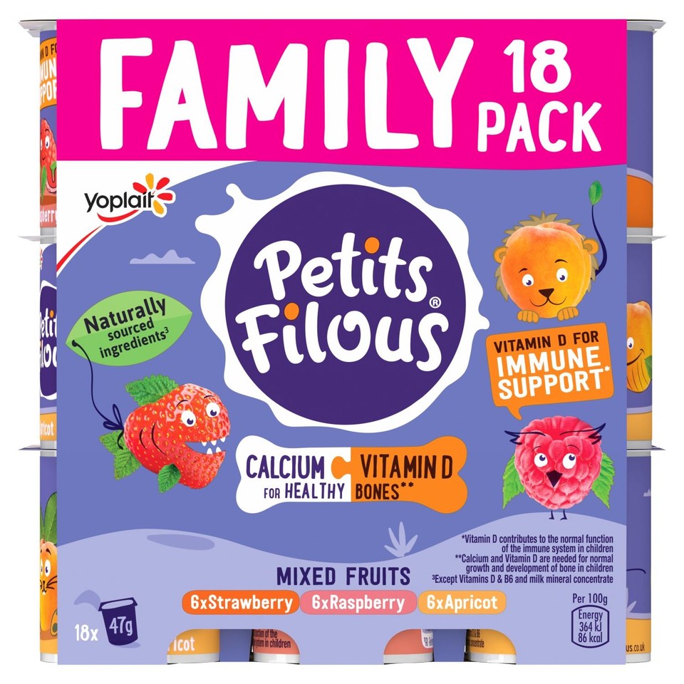 Petits Filous Strawberry, Raspberry & Apricot Yogurt Pots - Morrisons ...