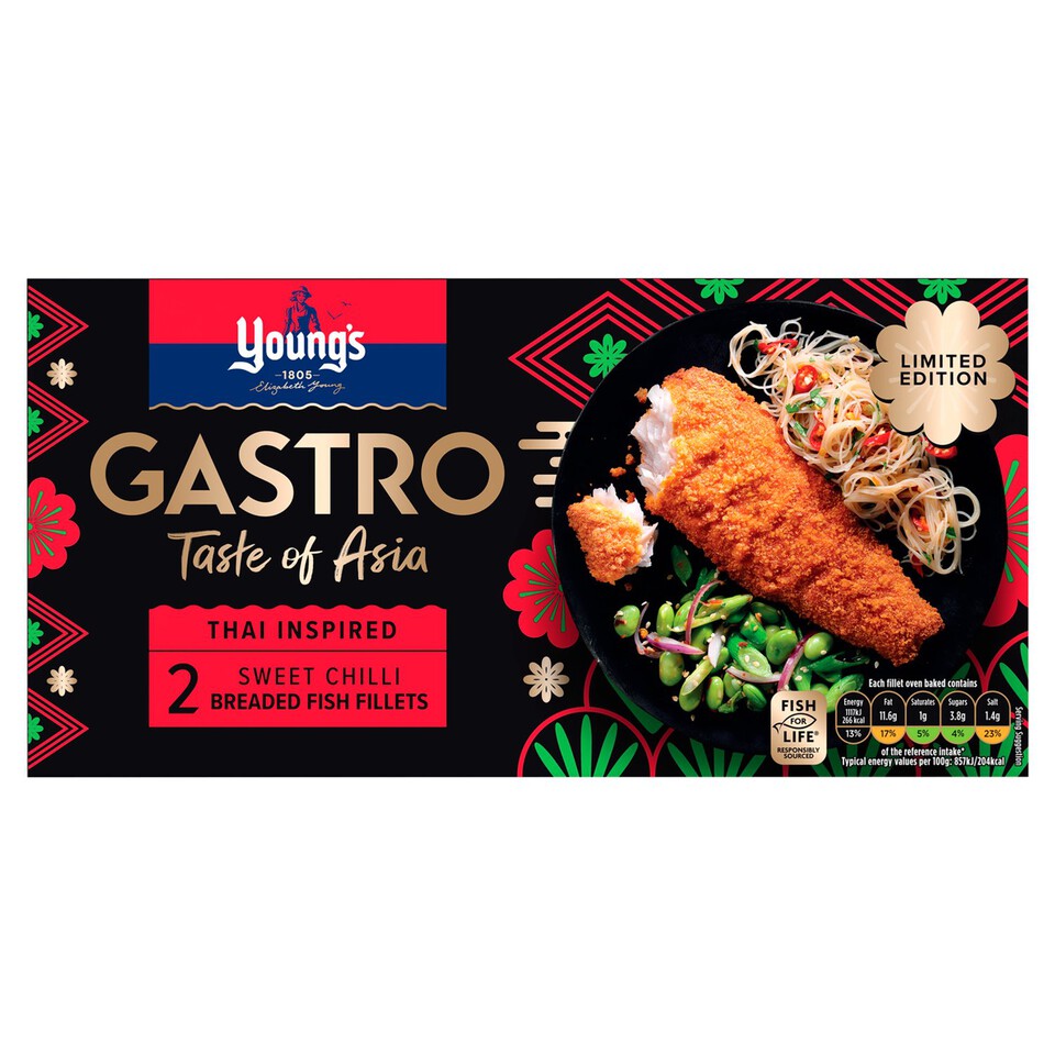 Young's Gastro Signature Breaded 2 Sweet Chilli Fish Fillets ...