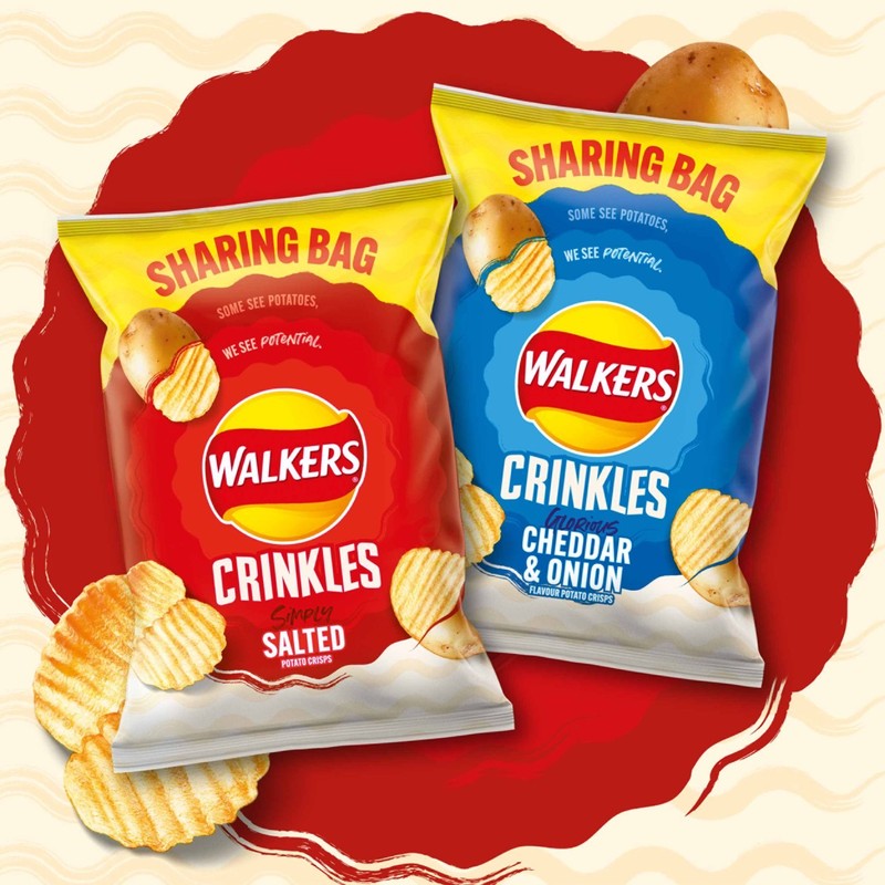 Walkers Crinkles Cheddar Cheese & Onion Sharing Bag Crisps - Morrisons ...
