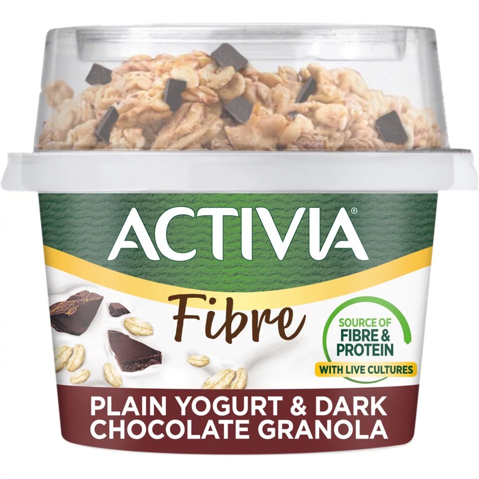 Activia Chocolate & Granola Gut Health Breakfast Yoghurt Pot 165g ...