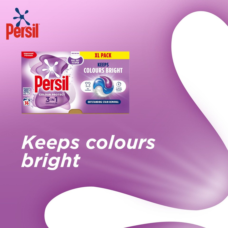 Persil Colour 3 in 1 Laundry Washing Detergent Capsules 36 Washes ...