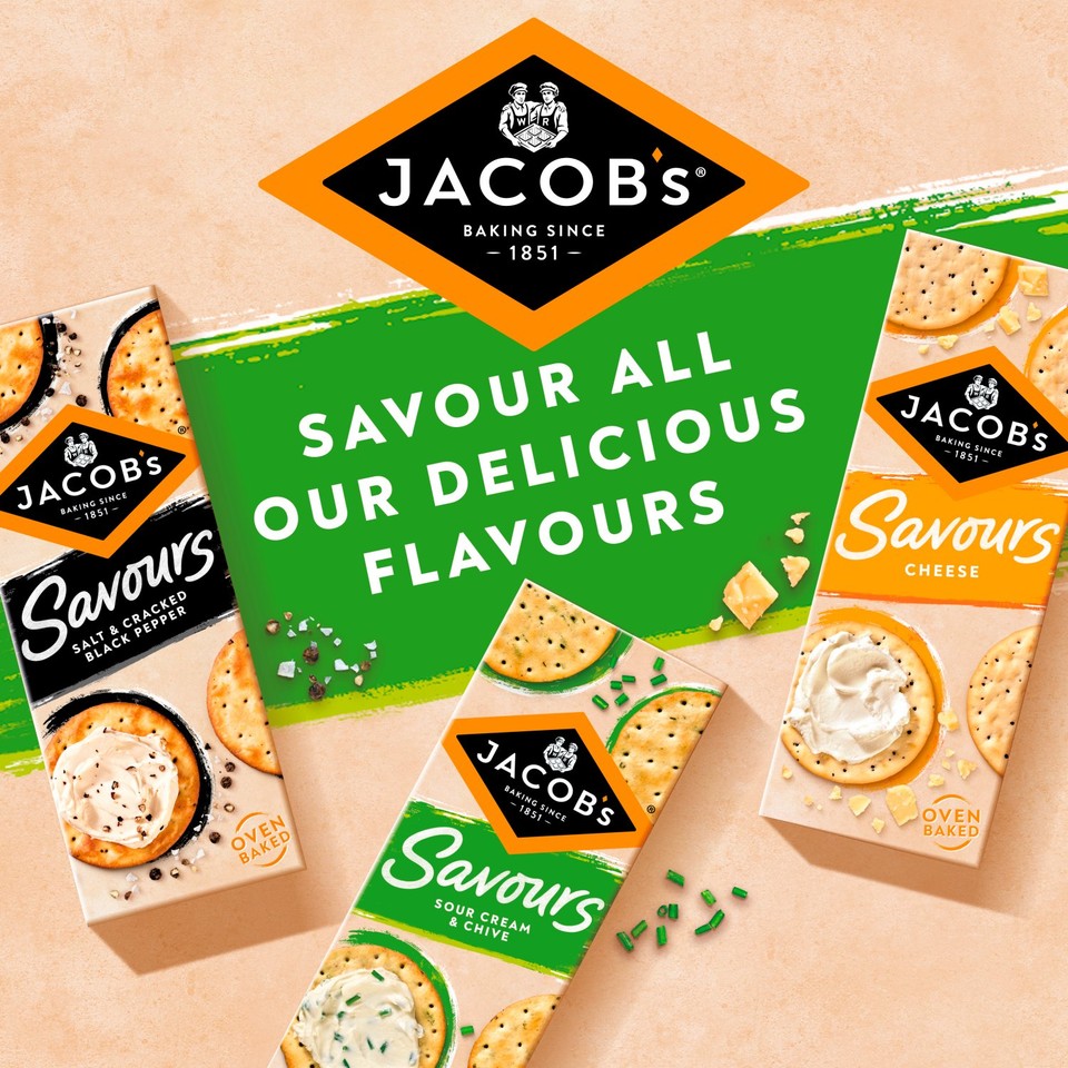 Jacob's Savours Thins Sour Cream & Chive Crackers - Morrisons Online ...