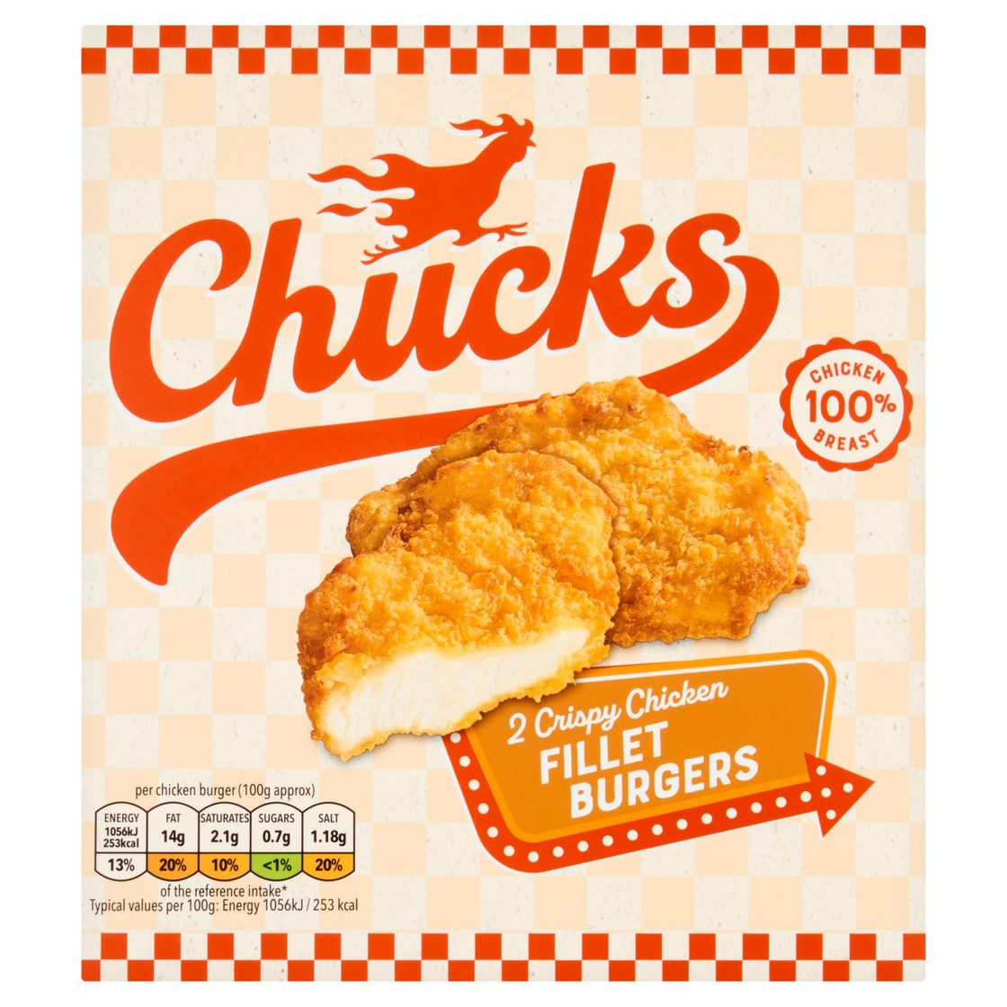 Chucks 2 Crispy Chicken Fillet Burgers 230g - Morrisons Online ...