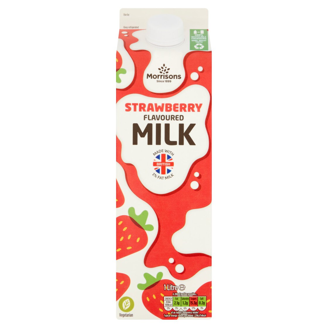 Morrisons Strawberry Flavoured Fresh Milk - Morrisons Online Groceries ...