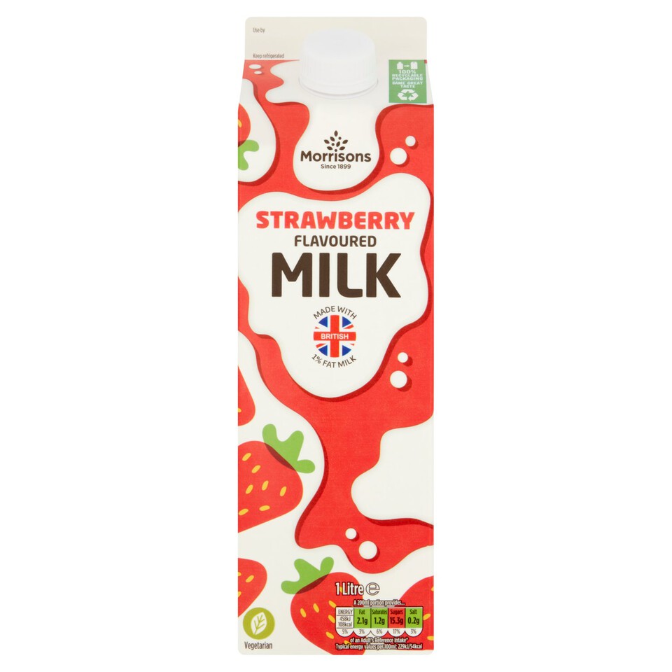 Morrisons Strawberry Flavoured Fresh Milk - Morrisons Online Groceries ...