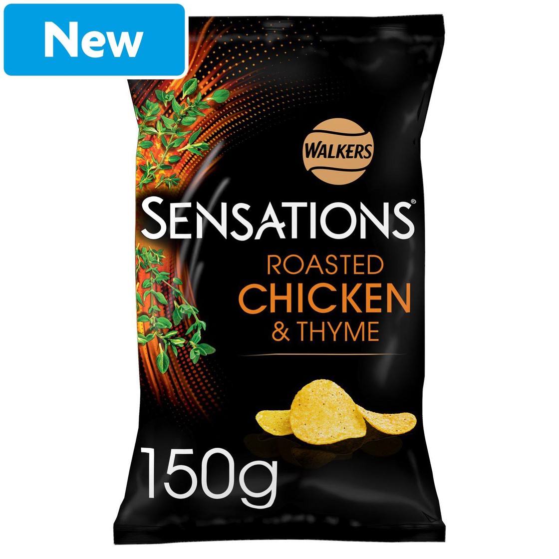 Walkers Sensations Roasted Chicken & Thyme Sharing Crisps 150g ...