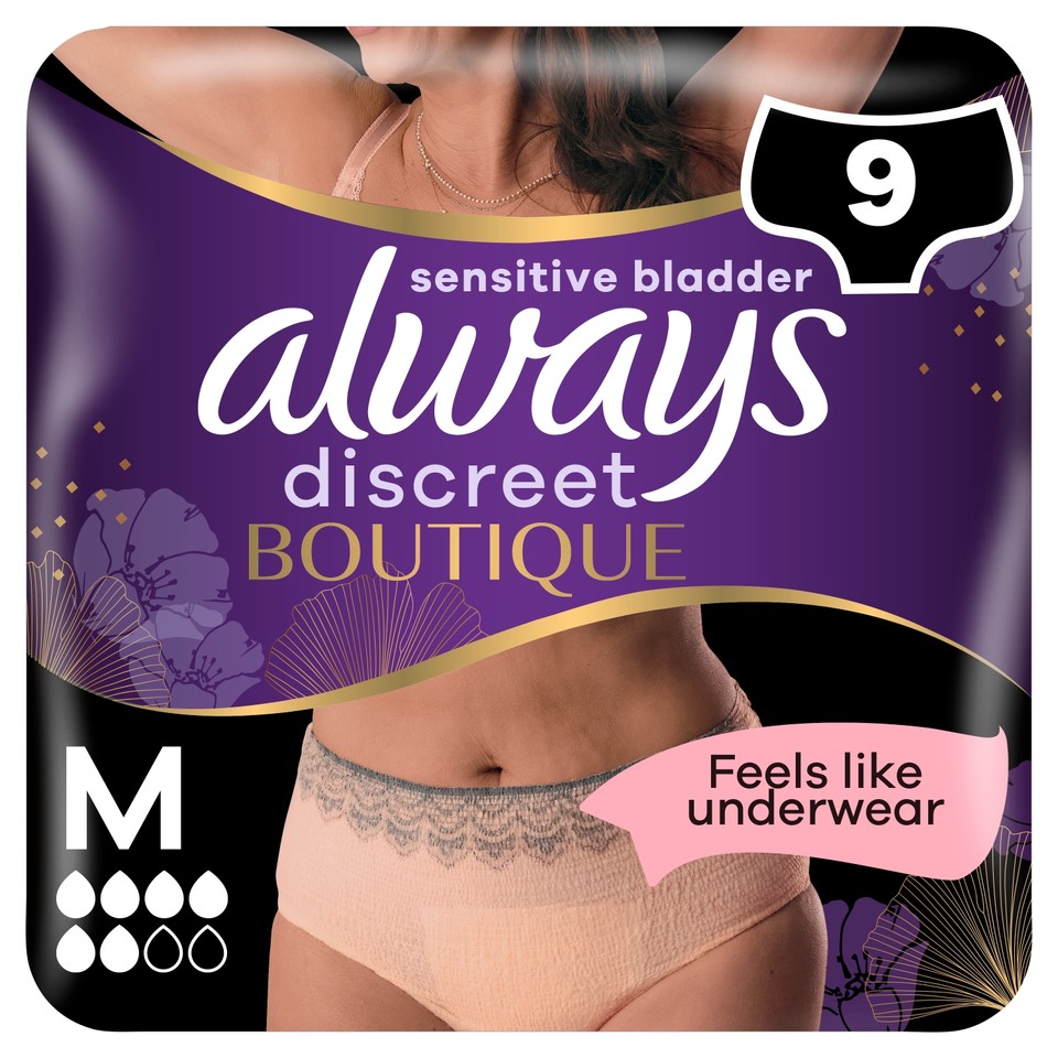 Always Discreet Boutique Incontinence Pants Plus Medium Peach 9 pack ...