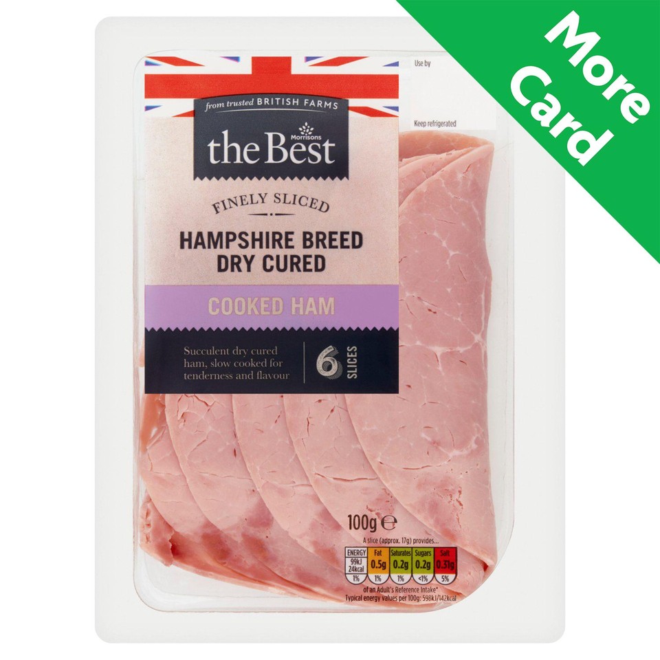 Morrisons The Best Finely Sliced Dry Cured Cooked Ham Slices 100g ...