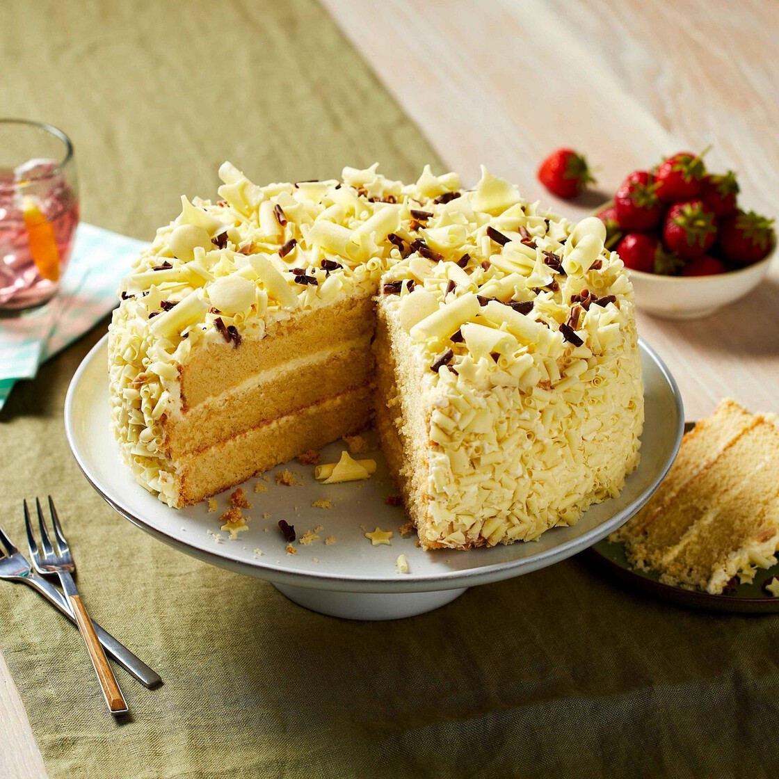 Morrisons Triple Layer White Chocolate Extravaganza Cake Serves 28 ...