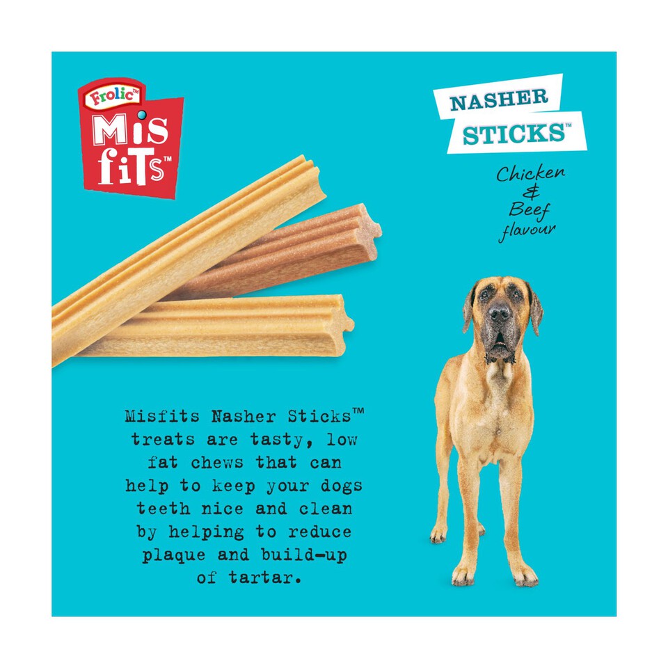 Misfits Nasher Sticks Adult Large Dog Treats with Chicken and Beef ...