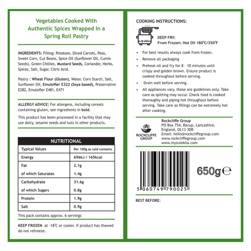 Zulekha 20 Vegetable Samosas 650g - Morrisons Online Groceries & Offers