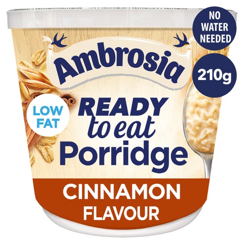 Ambrosia Ready to Eat Porridge Oat Cereal Pot Cinnamon 210g - Morrisons ...