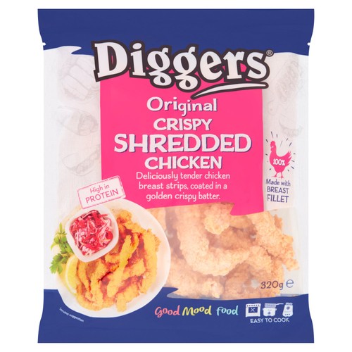 Diggers Original Crispy Shredded Chicken 320g - Morrisons Online ...