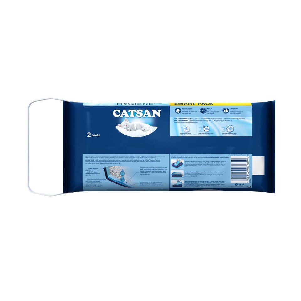 Catsan Hygiene Smart Pack 2x Inlays Cat Litter Dust-Free Litter Tray ...