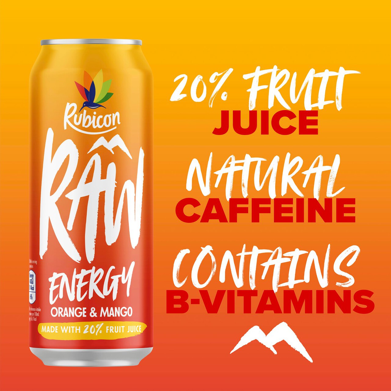 Rubicon RAW Orange & Mango Energy Drink - Morrisons Online Groceries ...
