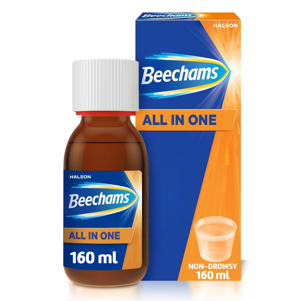 Beechams All in One Liquid, Cold and Flu Relief with Paracetamol, 160 ...