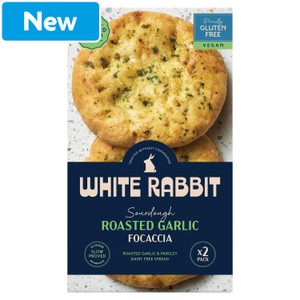 White Rabbit Gluten Free Roasted Garlic Focaccia 2x125g - Morrisons ...