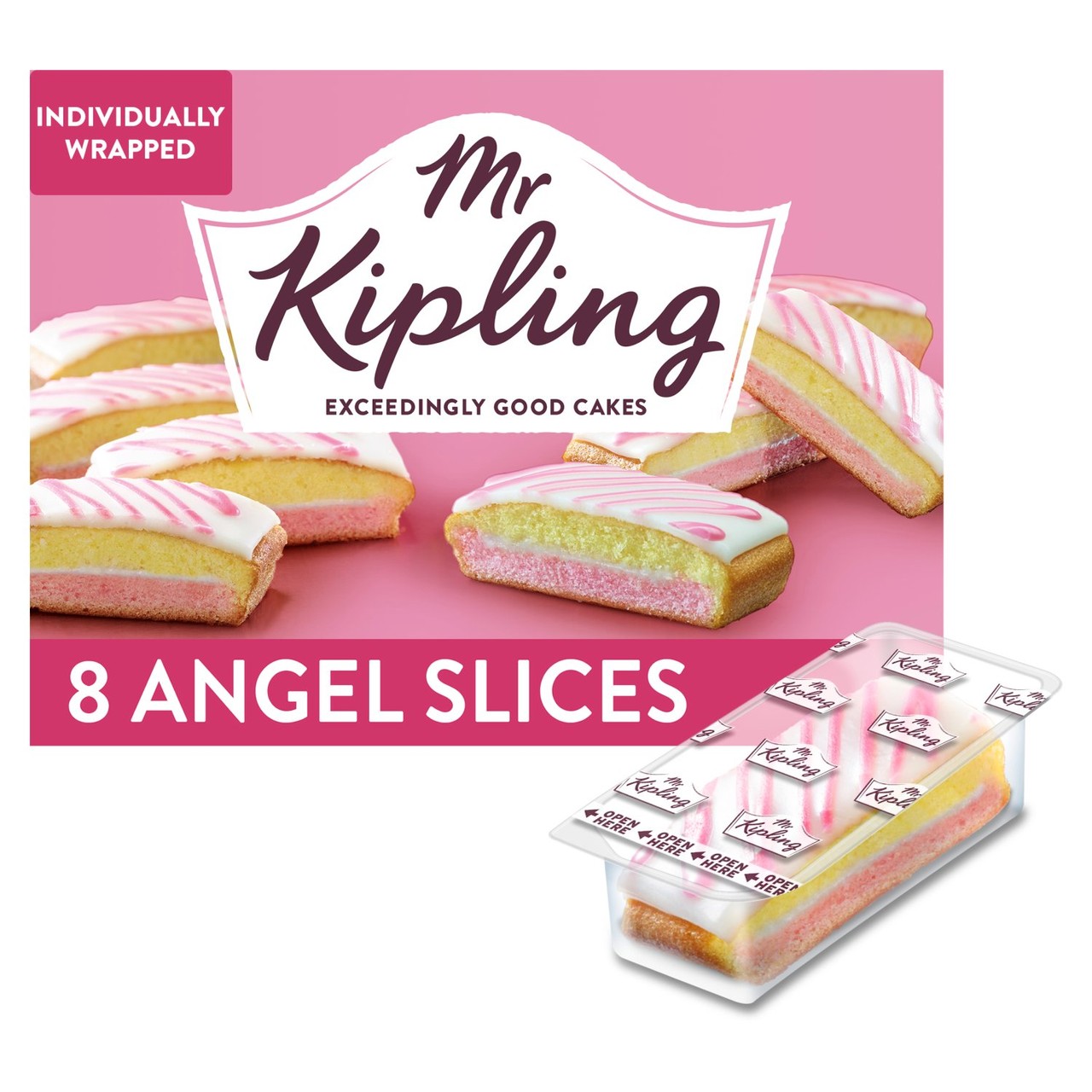 Mr Kipling Angel Slices Cakes Multipack Snack 8pk - Morrisons Online ...
