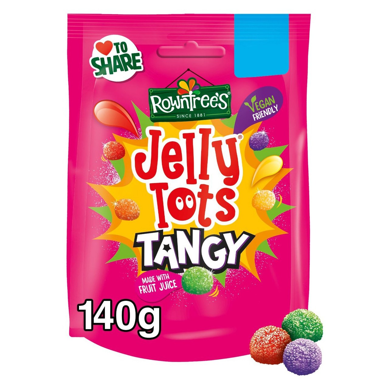 Rowntree's Jelly Tots Tangy 140g - Morrisons Online Groceries & Offers