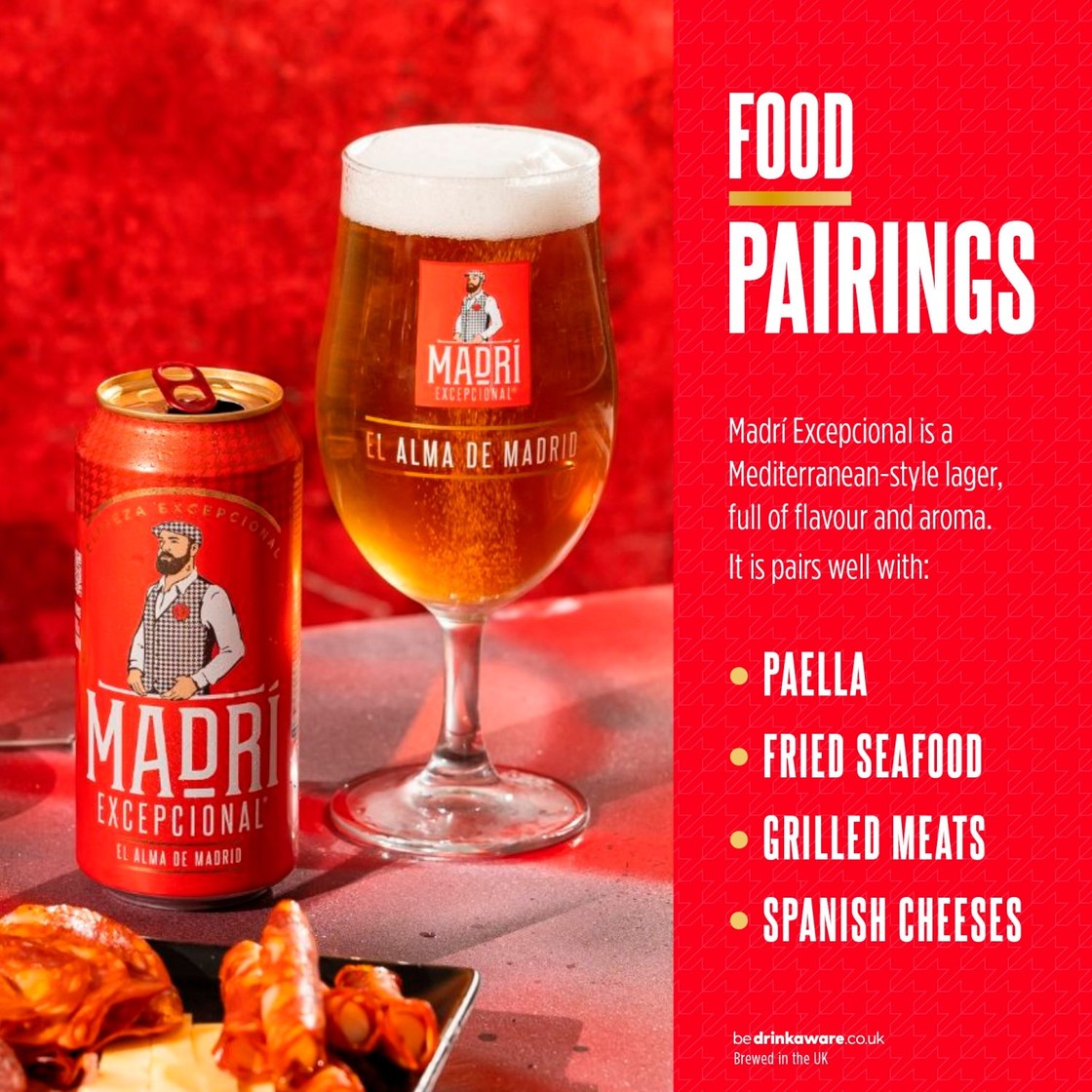 Madri Excepcional Lager Beer Cans 4x440ml - Morrisons Online Groceries ...