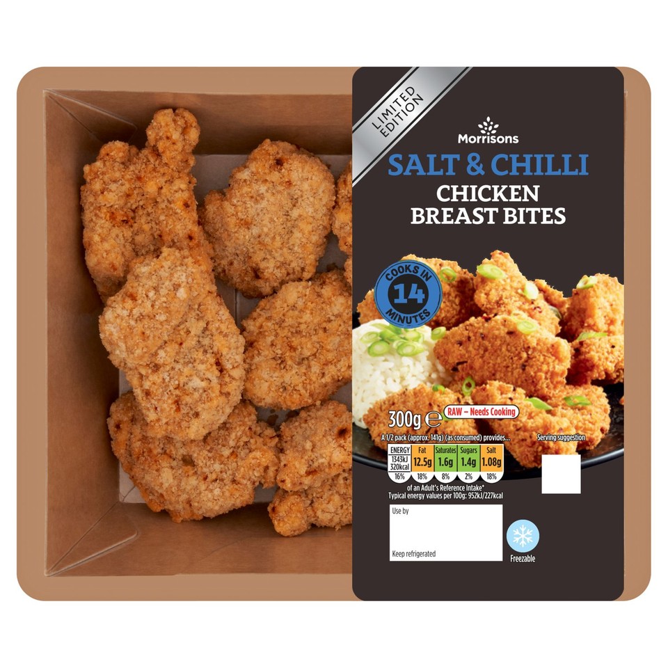 Morrisons Limited Edition Salt & Chilli Chicken Breast Bites 300g ...