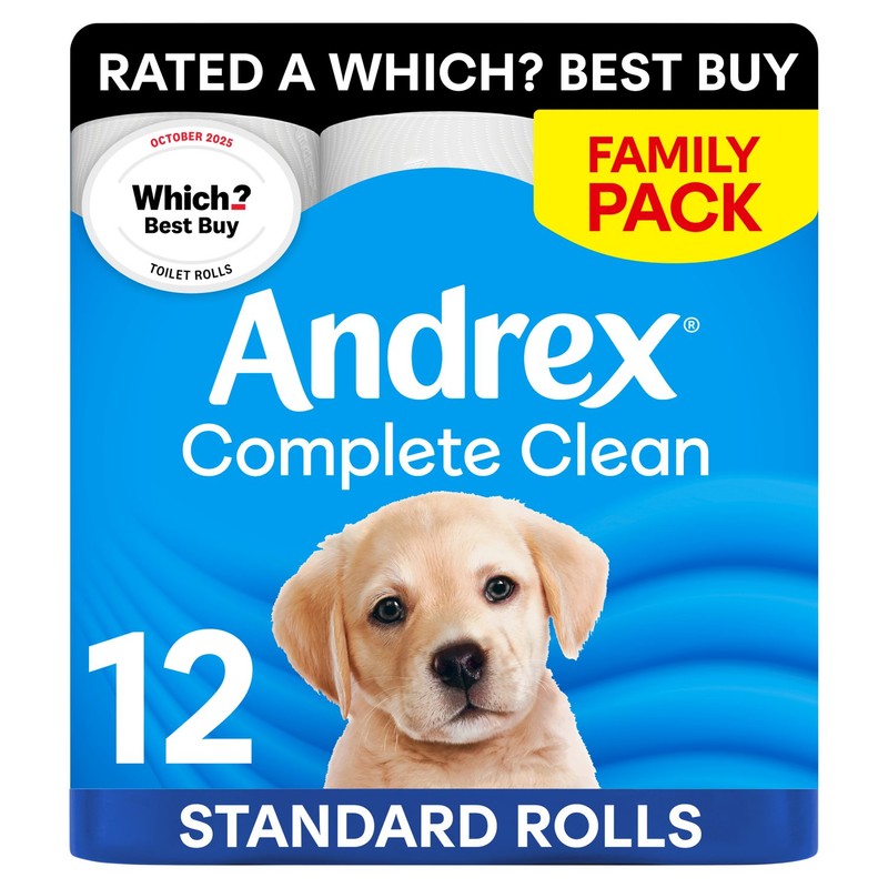 Andrex Complete Clean Toilet Tissue 12 Rolls - Morrisons Online ...
