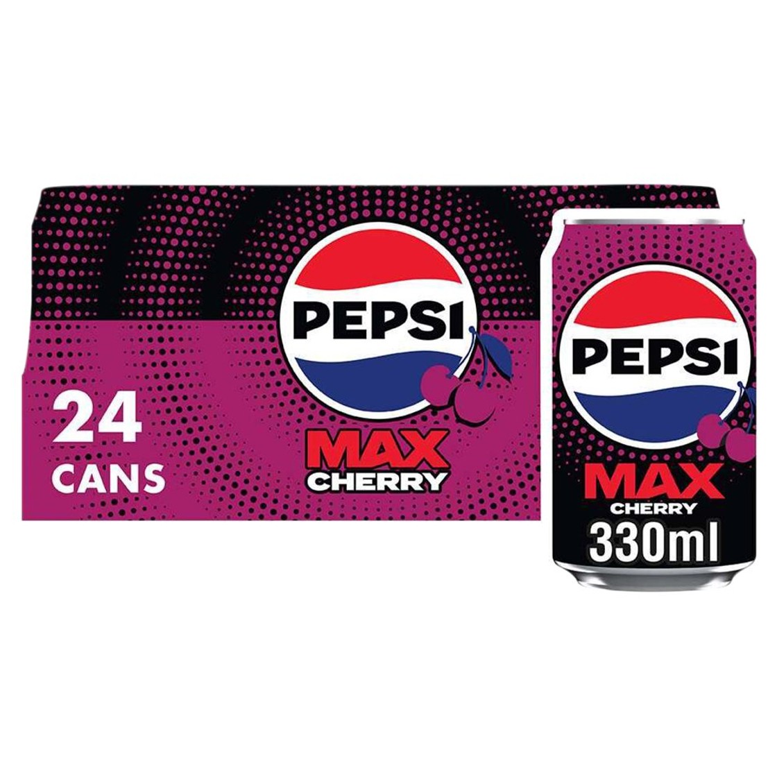Pepsi Max Cherry No Sugar Cola Cans 24 x 330ml - Morrisons Online ...