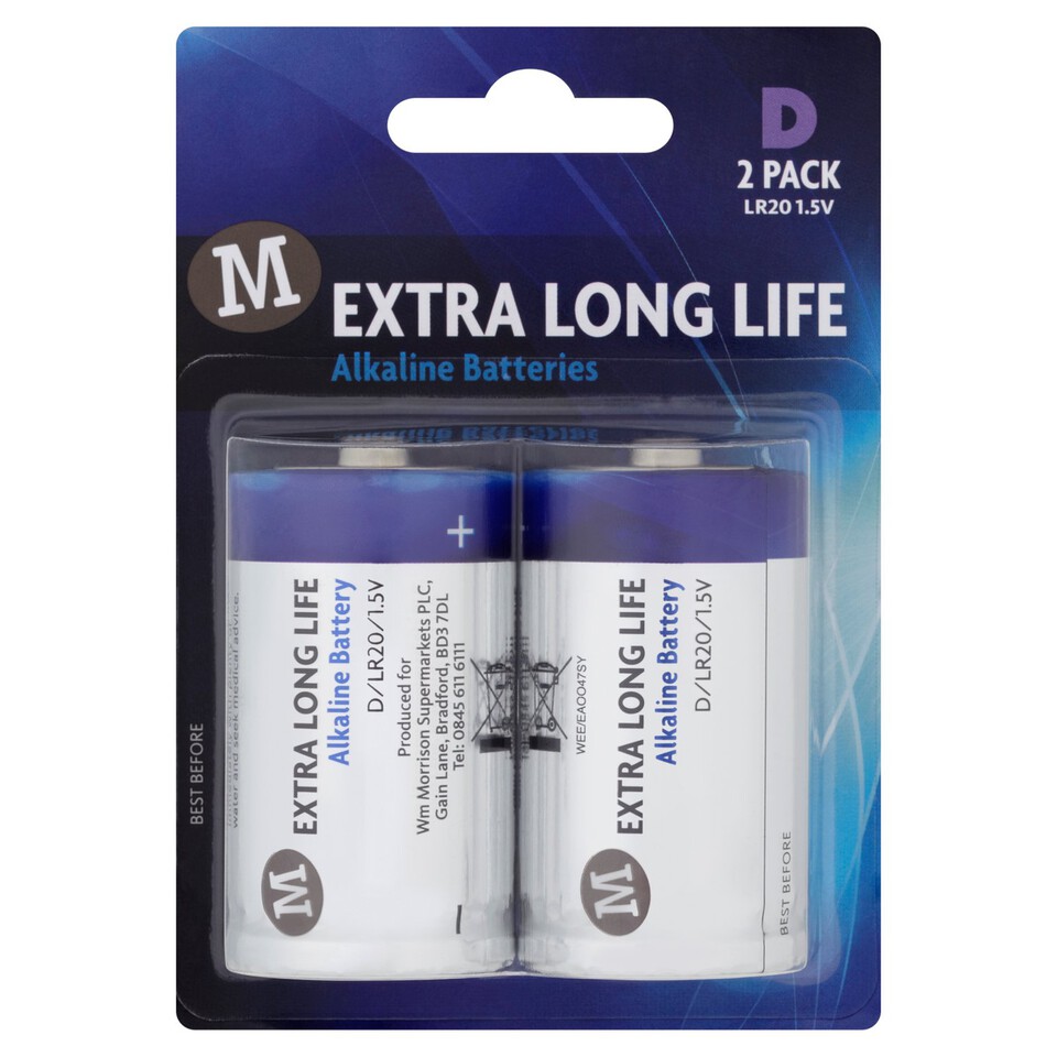 Morrisons Extra Long Life Alkaline Battery D - Morrisons Online ...