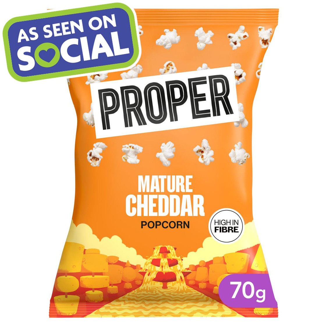 Proper Corn Mature Cheddar Popcorn 70g - Morrisons Online Groceries ...