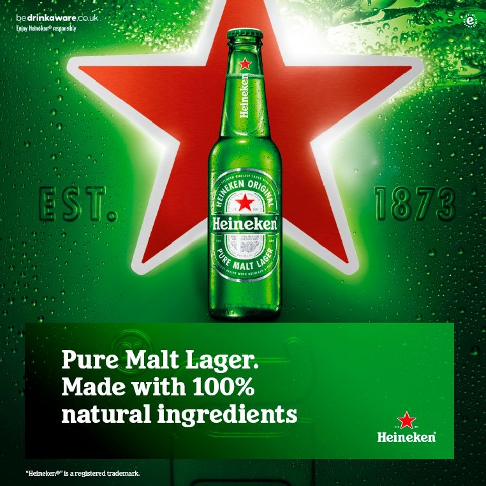 Heineken Original Premium Lager Beer 5% ABV Large Bottle 650ml ...