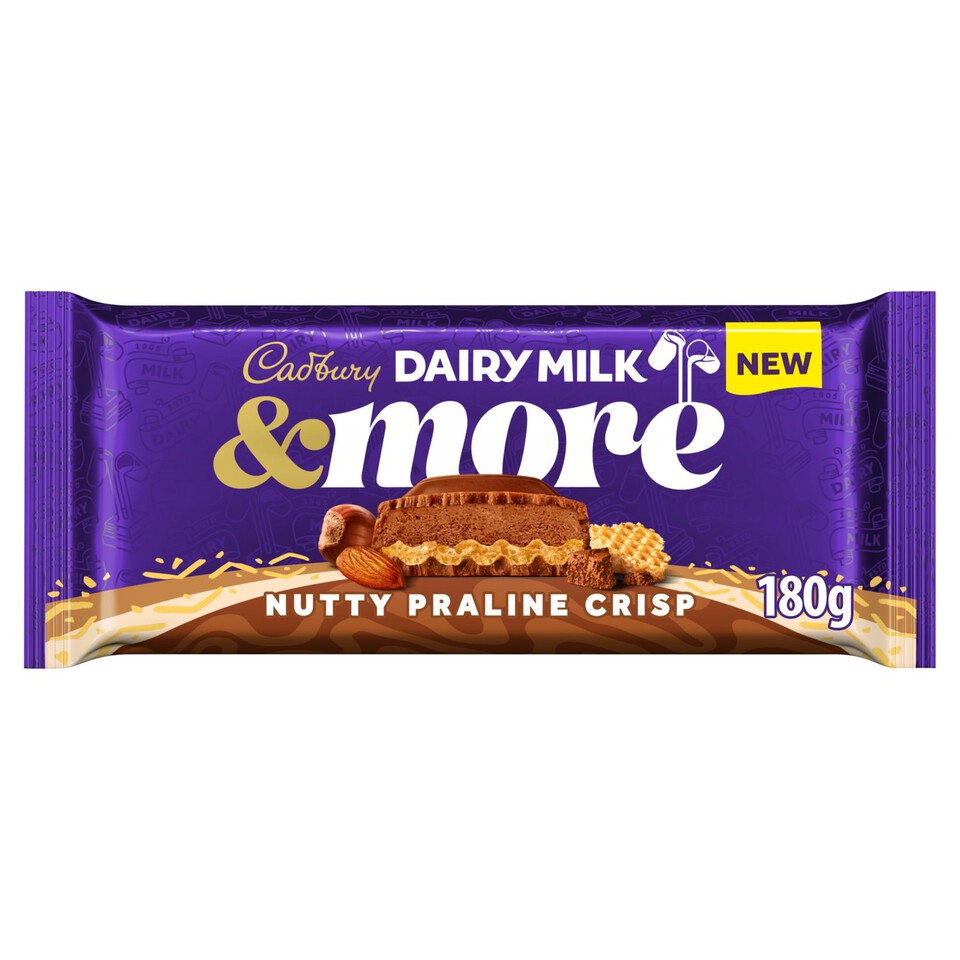 Cadbury Dairy Milk &More Nutty Praline Crisp Chocolate Bar - Morrisons ...