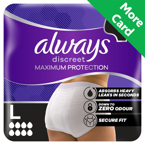 Always Discreet Heavy Adult Incontinence Pants - Morrisons Online ...