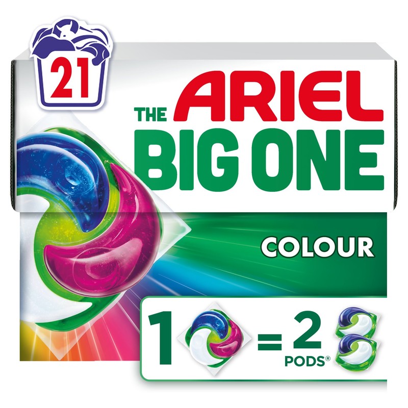 Ariel Colour The Big One Laundry Capsules 21 Washes - Morrisons Online ...