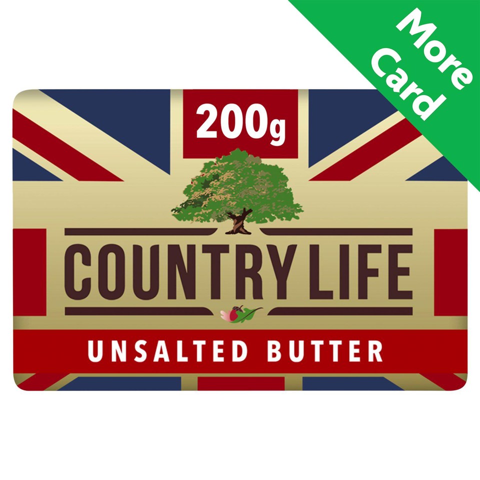 Country Life Unsalted Butter 200g - Morrisons Online Groceries & Offers