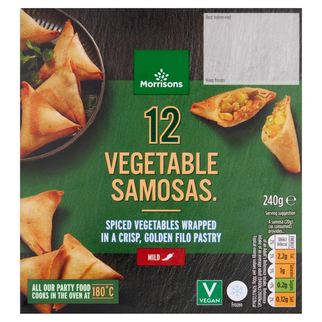 Morrisons 12 Vegetable Samosas 240g - Morrisons Online Groceries & Offers