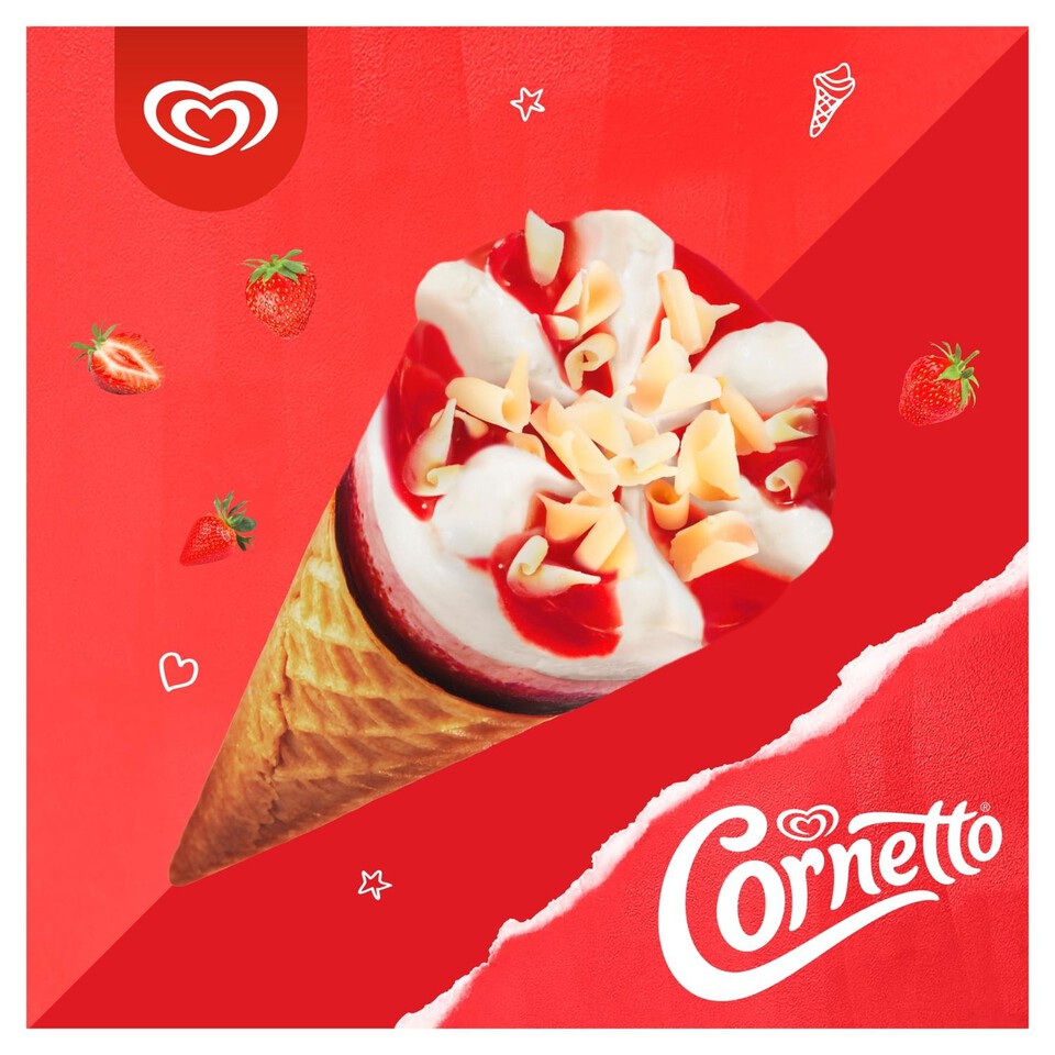 Cornetto Ice Cream Cone Strawberry - Morrisons Online Groceries & Offers