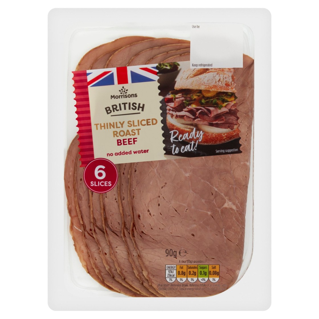 Morrisons British Thinly Sliced Beef 6 Slices 90g - Morrisons Online ...