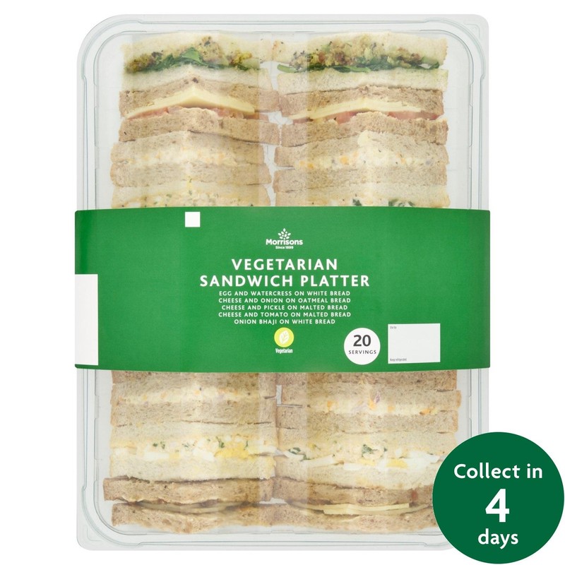 Vegetarian Sandwich Platter 20 Pieces - Eat On Same Day - Morrisons ...