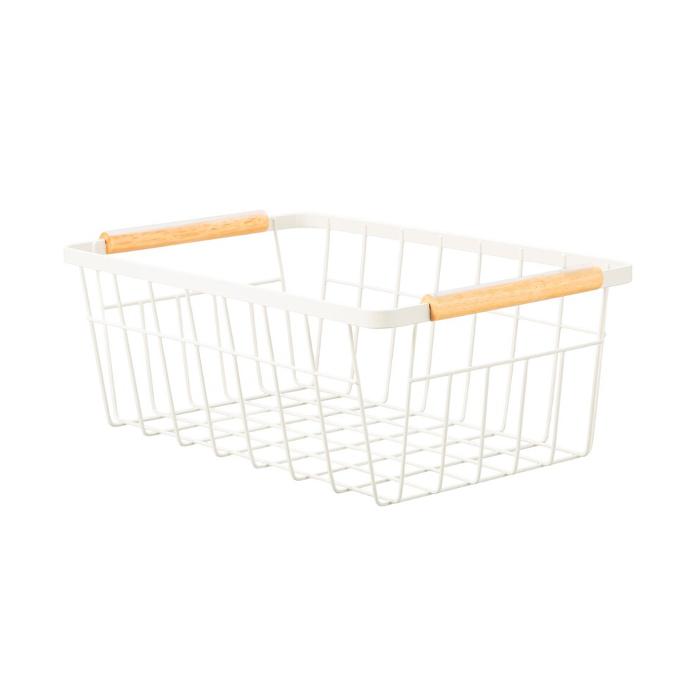 Morrisons Cream And Bamboo Wire Storage Basket - Morrisons Online ...
