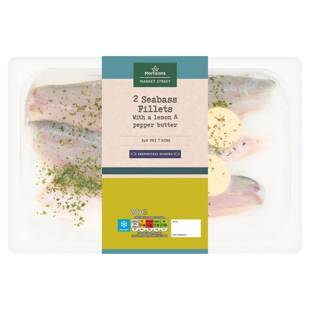 Morrisons Seabass Fillets With A Lemon & Pepper Butter - Morrisons ...
