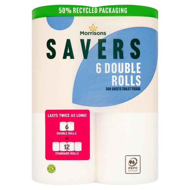 Morrisons Savers Double Toilet Rolls 6 Rolls - Morrisons Online ...