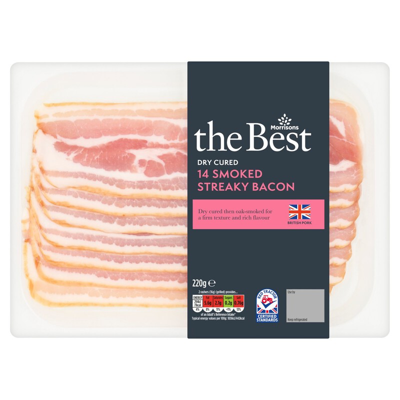 Morrisons The Best Dry Cured Smoked Streaky Bacon - Morrisons Online ...