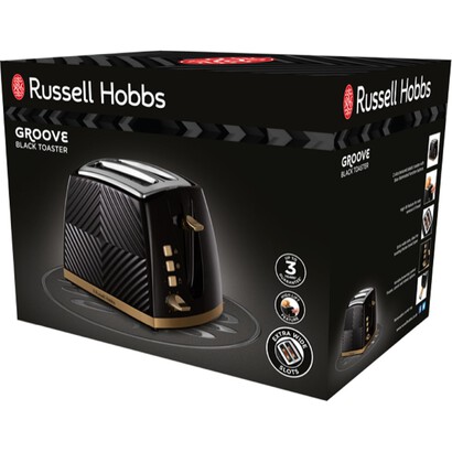 Russell Hobbs Groove 2 Slice Toaster Black - Morrisons Online Groceries ...