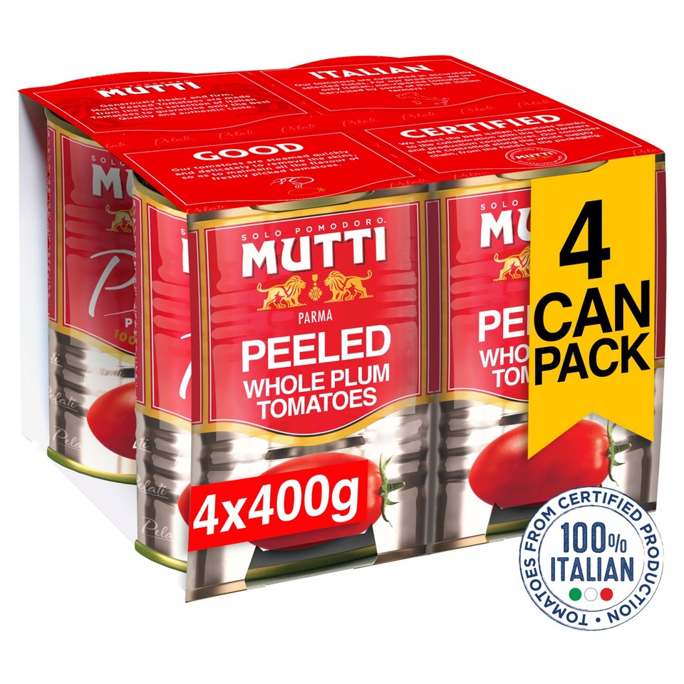 Mutti Peeled Whole Plum Tomatoes 4x400g - Morrisons Online Groceries ...