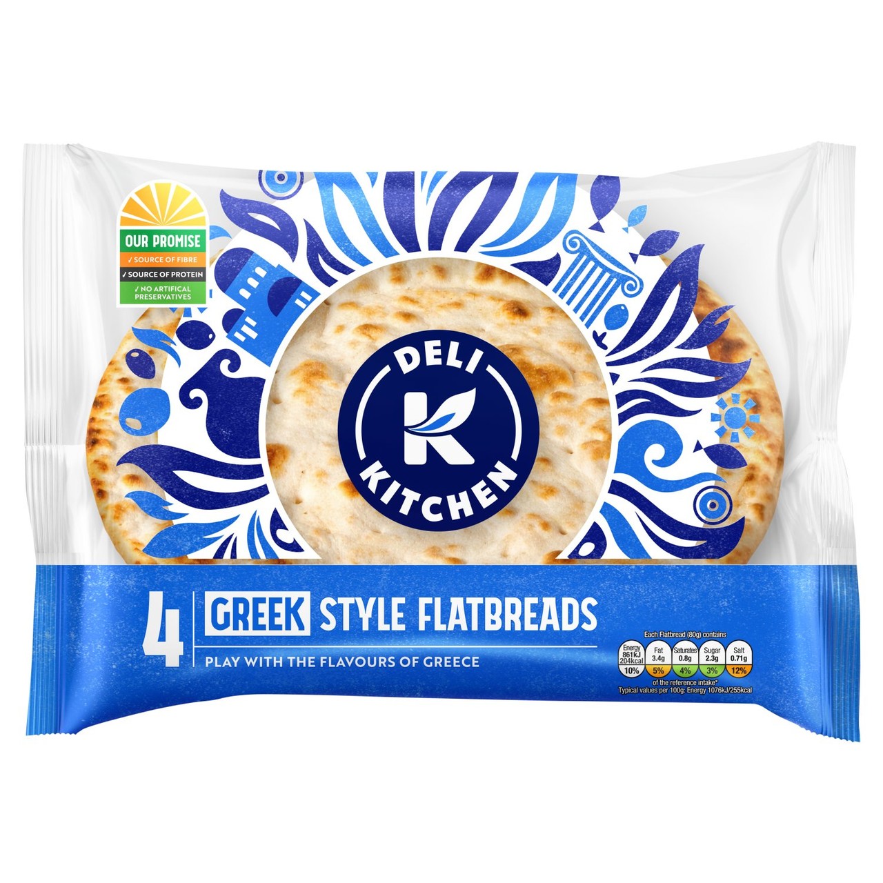 Deli Kitchen Greek Style Flatbreads - Morrisons Online Groceries & Offers