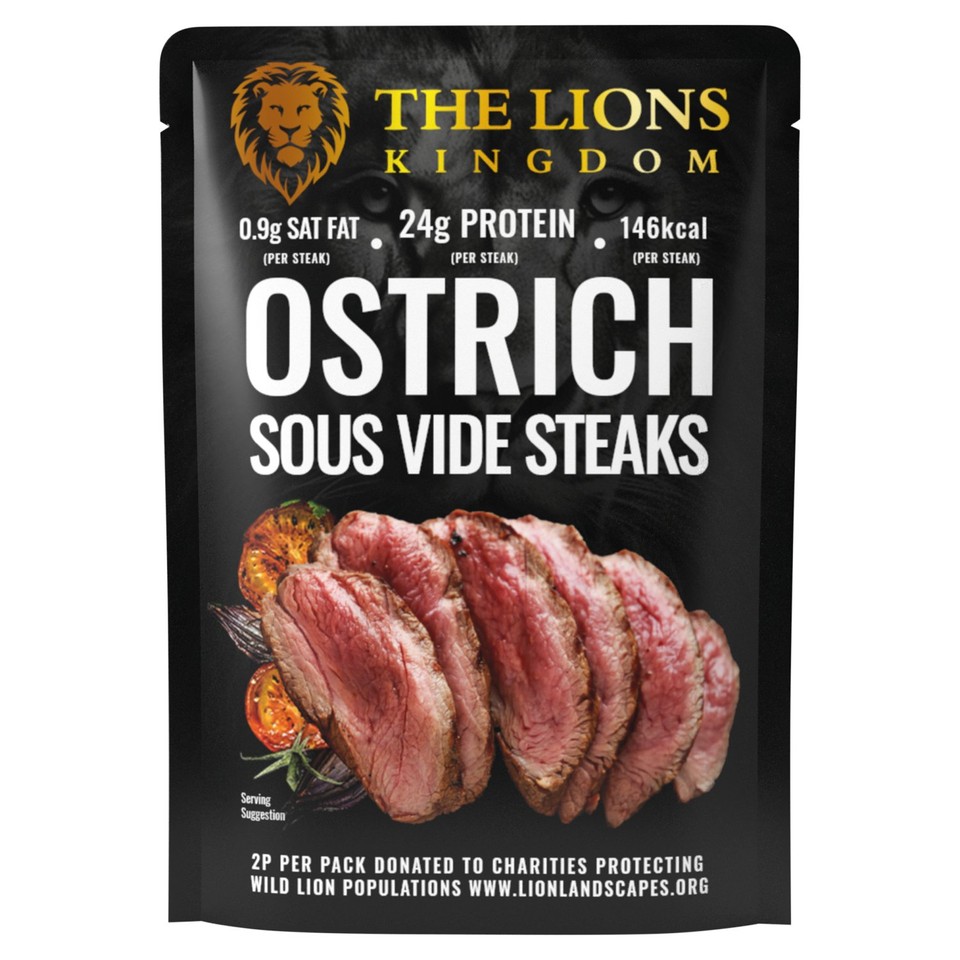 The Lions Kingdom 100 Day Age 2 Ostrich Fillet Steaks In Marinade ...