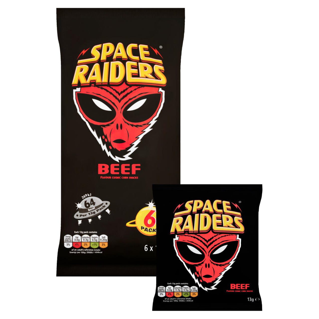 Space Raiders Beef Multipack Crisps - Morrisons Online Groceries & Offers
