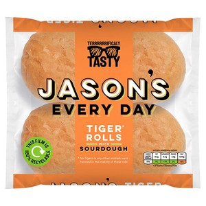 Jason's Every Day Tiger Bread Rolls with Sourdough 4 Pack - Morrisons ...